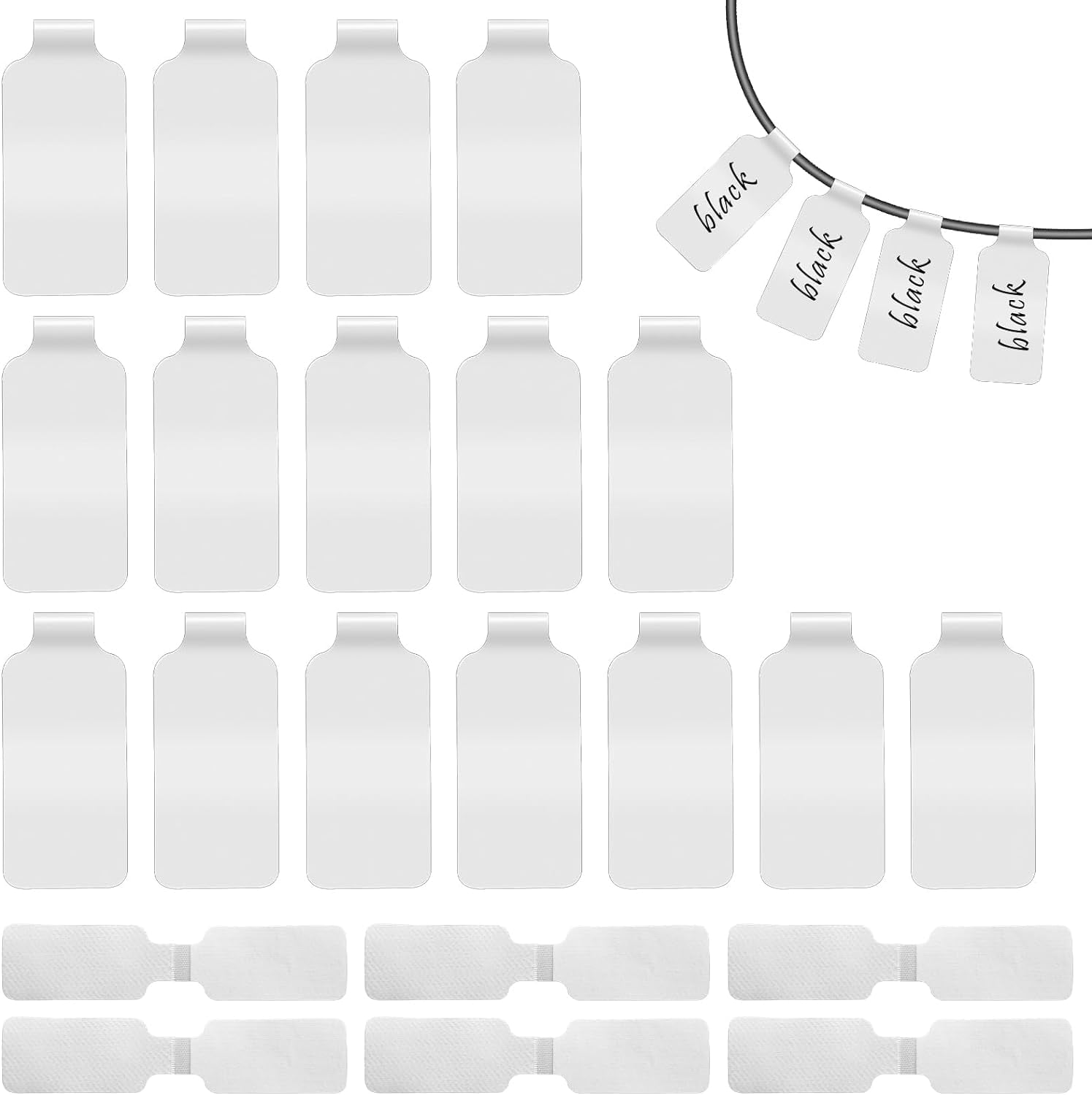 60 Pieces Self-Adhesive Cable Labels Paste Wire Labels Nylon Writable ...