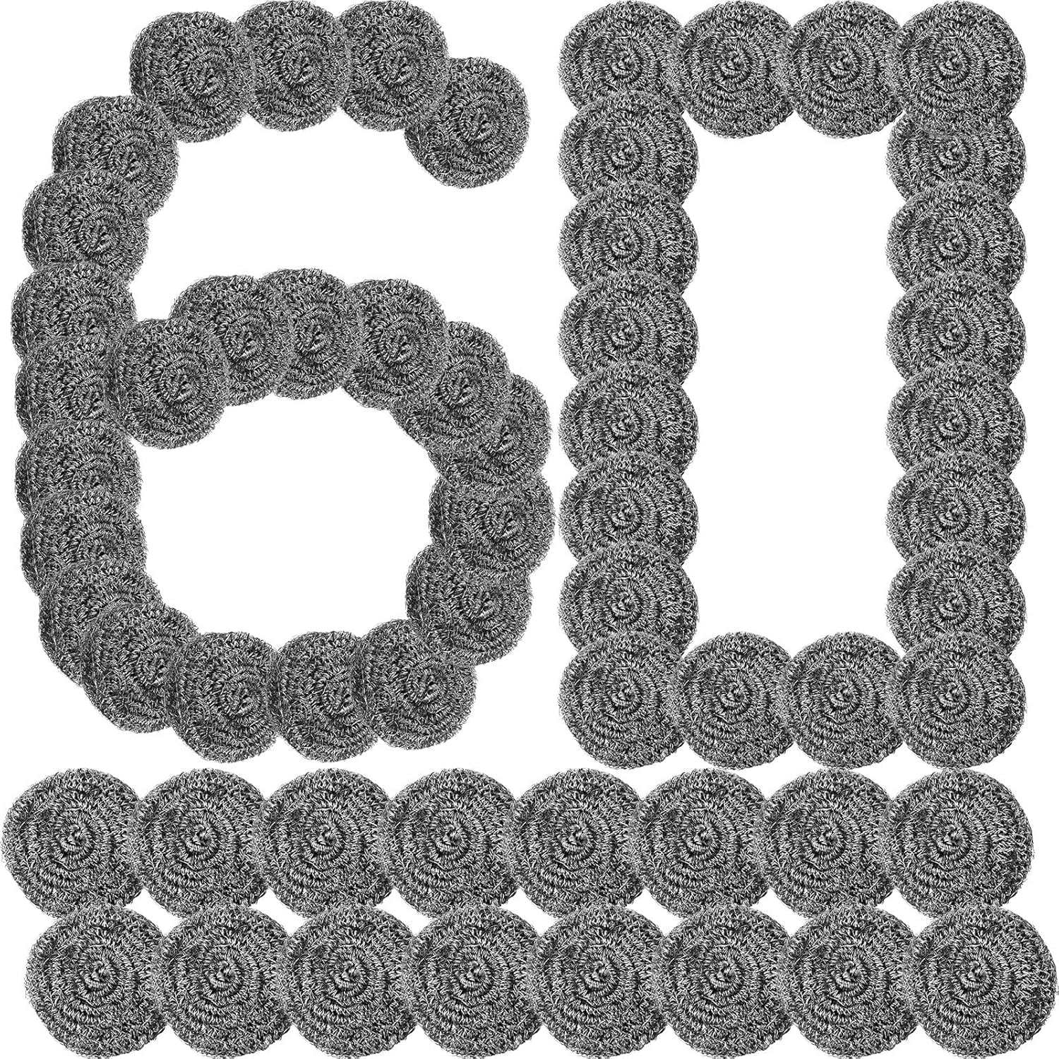 60 Pieces Stainless Steel Scouring Pad Bulk Metal Scrubber for Cleaning ...