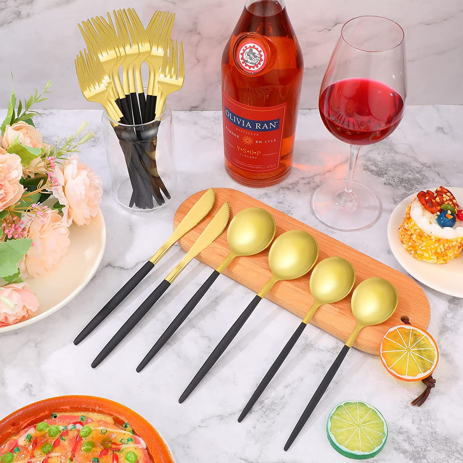 60 Pieces Stainless Steel Tableware Set Silverware Set Flatware Cutlery ...