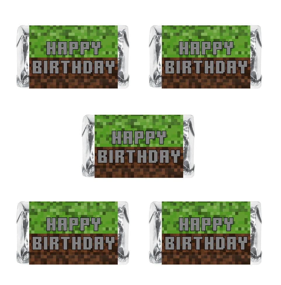 60 Pixel Miner Miniature Candy Bar Wrapper, Mini Candy Bar Stickers for ...