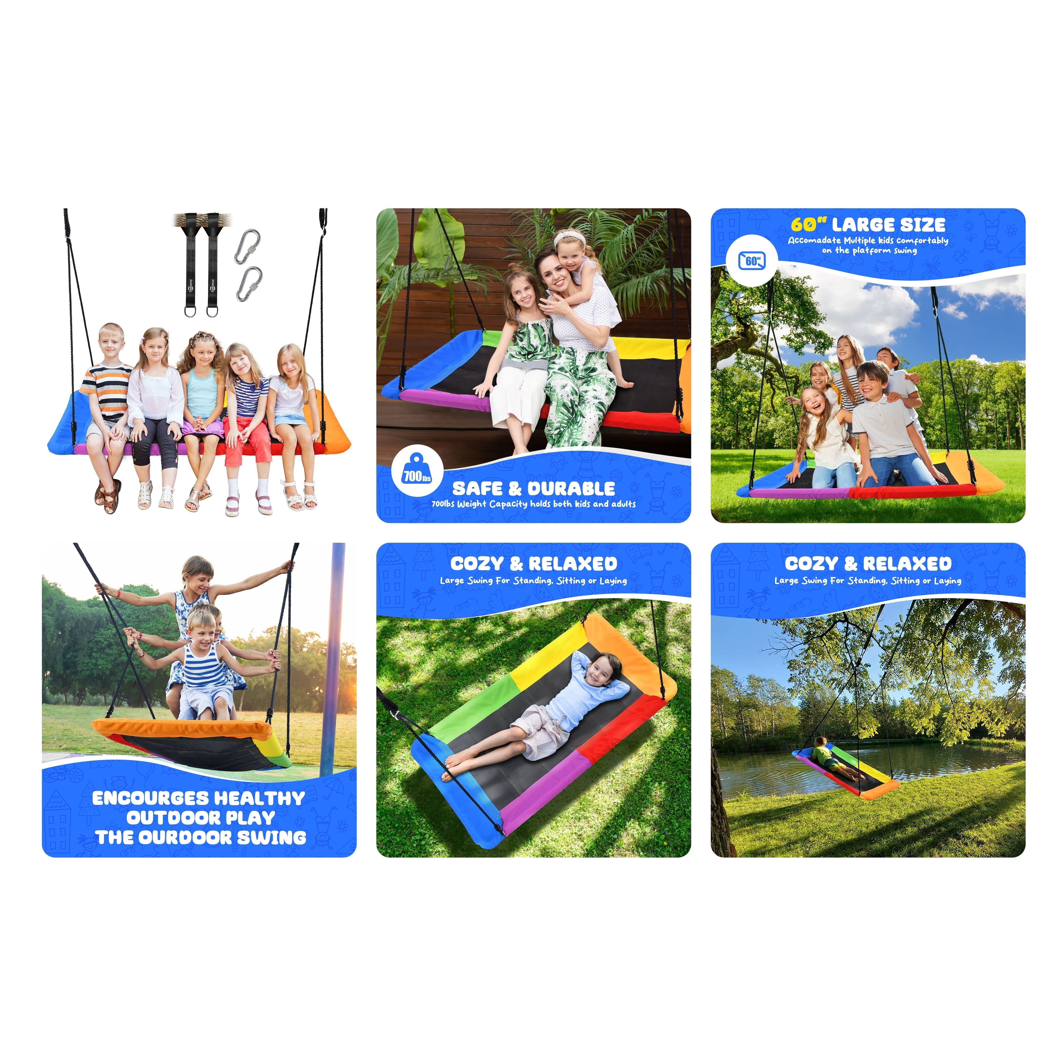 60'' Platform Tree Swing for Kids and Adults - Walmart.com