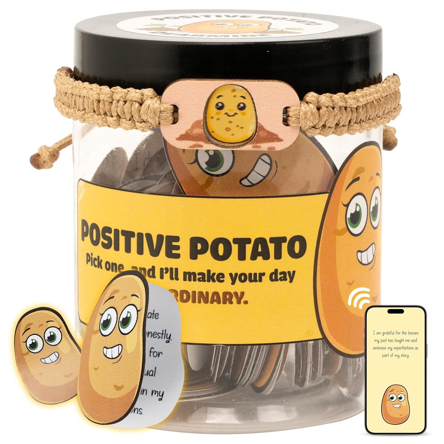 60 Positive Potato Cards, Positive Affirmation Jar, Emotional Support ...
