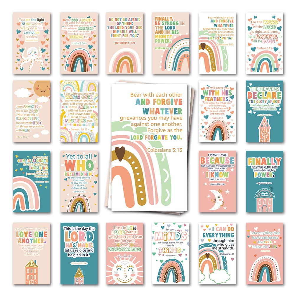 60 Prayer Cards Mini Scripture Cards with Assorted Verses for Children ...