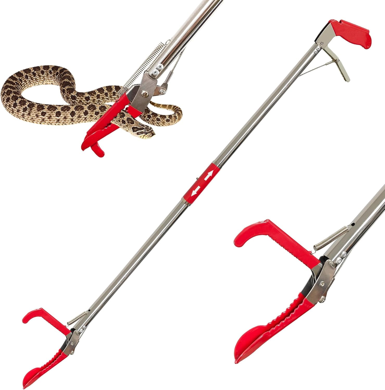 60" Professional Snake Tongs Heavy Duty Reptile Rattle Snake Catcher ...