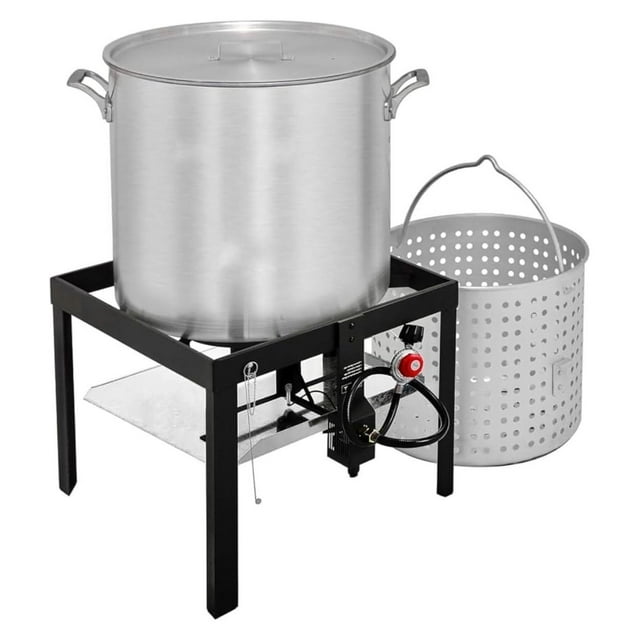 60 QT Seafood Boiling Kit-Boil Pot with Basket-Propane Jet Stove-Ideal ...