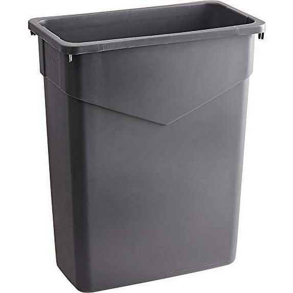 60 Qt. / 15 Gallon / 57 Liters Gray Slim Rectangular Trash Can Trash ...