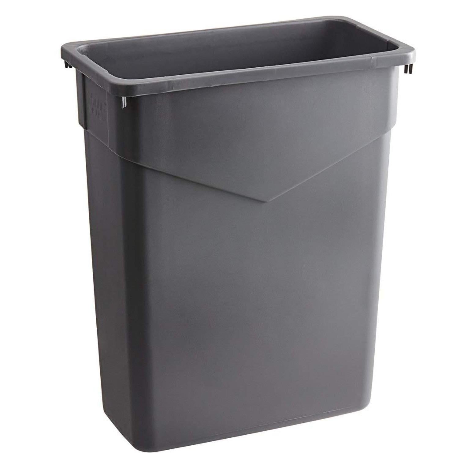 60 Qt Slim Rectangular Trash Can - 15 Gallon Kitchen Garbage Bin with ...