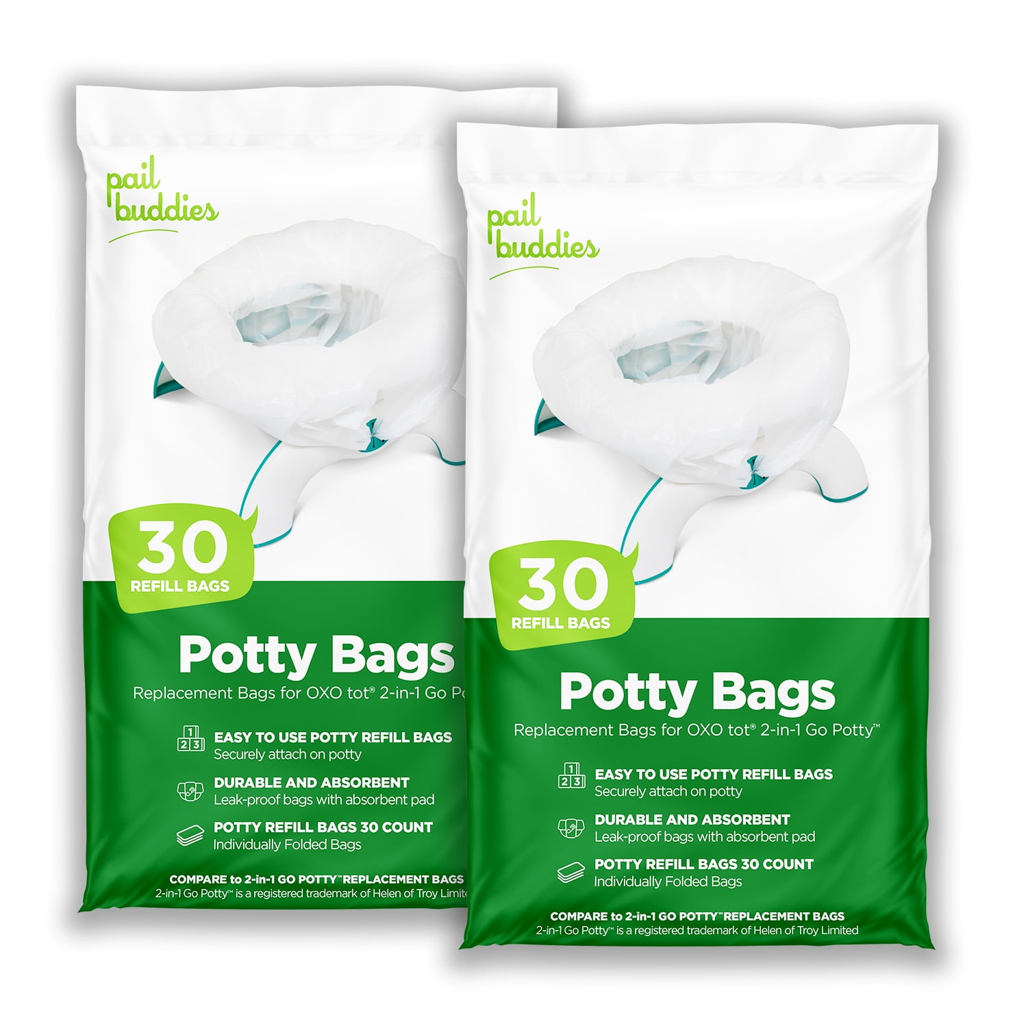 60 Refill Potty Liners for OXO Tot 2-in-1 Go Potty, Works With Most ...