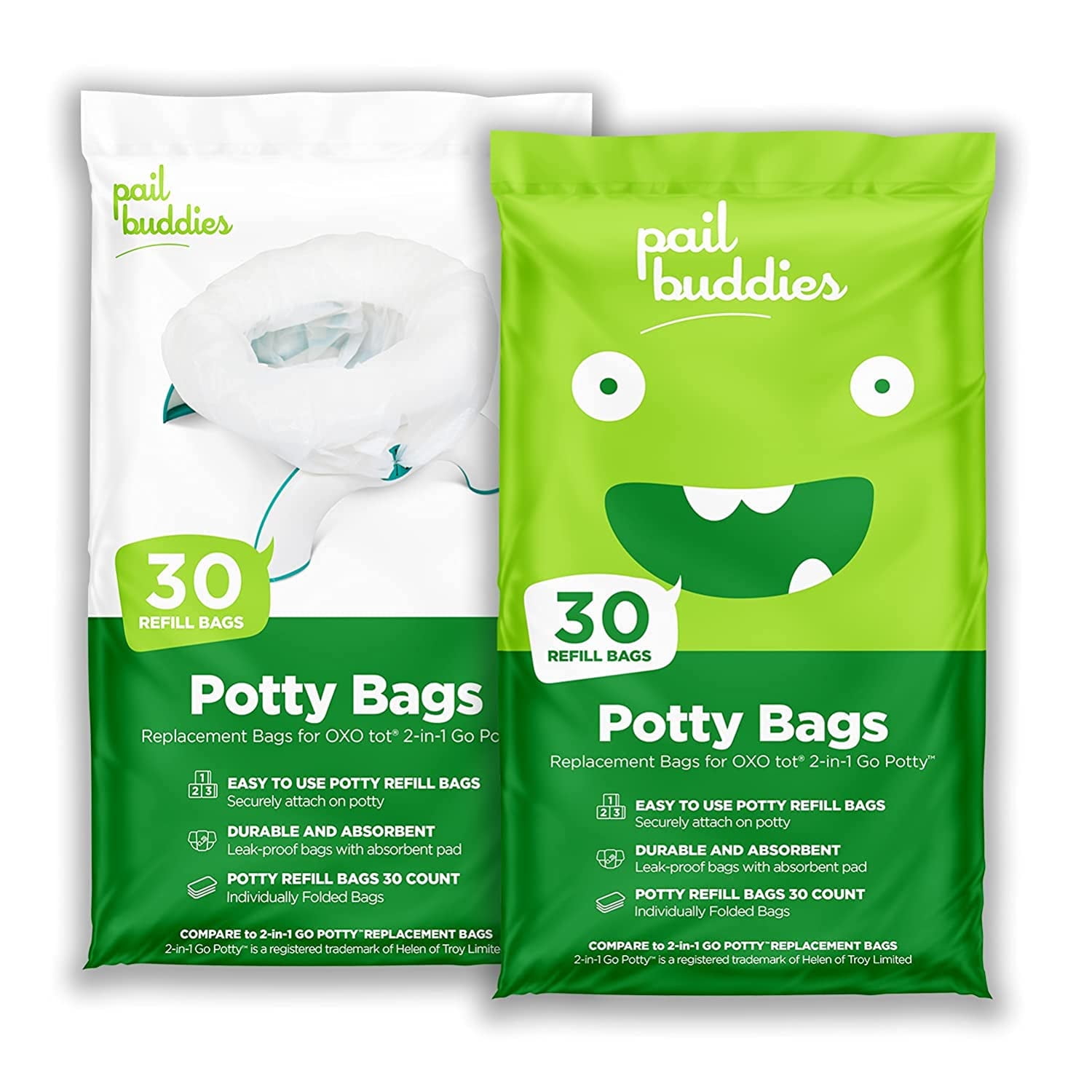 Pail Buddies Refill Potty Bags, Disposable Potty Liners, Compatible w/ OXO 2-in-1 Go Potty ...