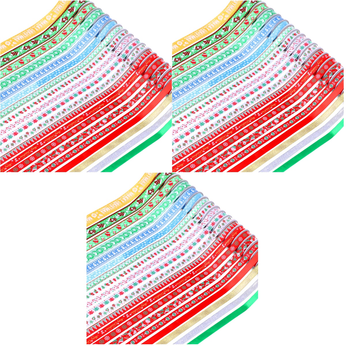 60 Rolls Christmas Ribbon for Gifts Package Wrapping, Winter Season ...