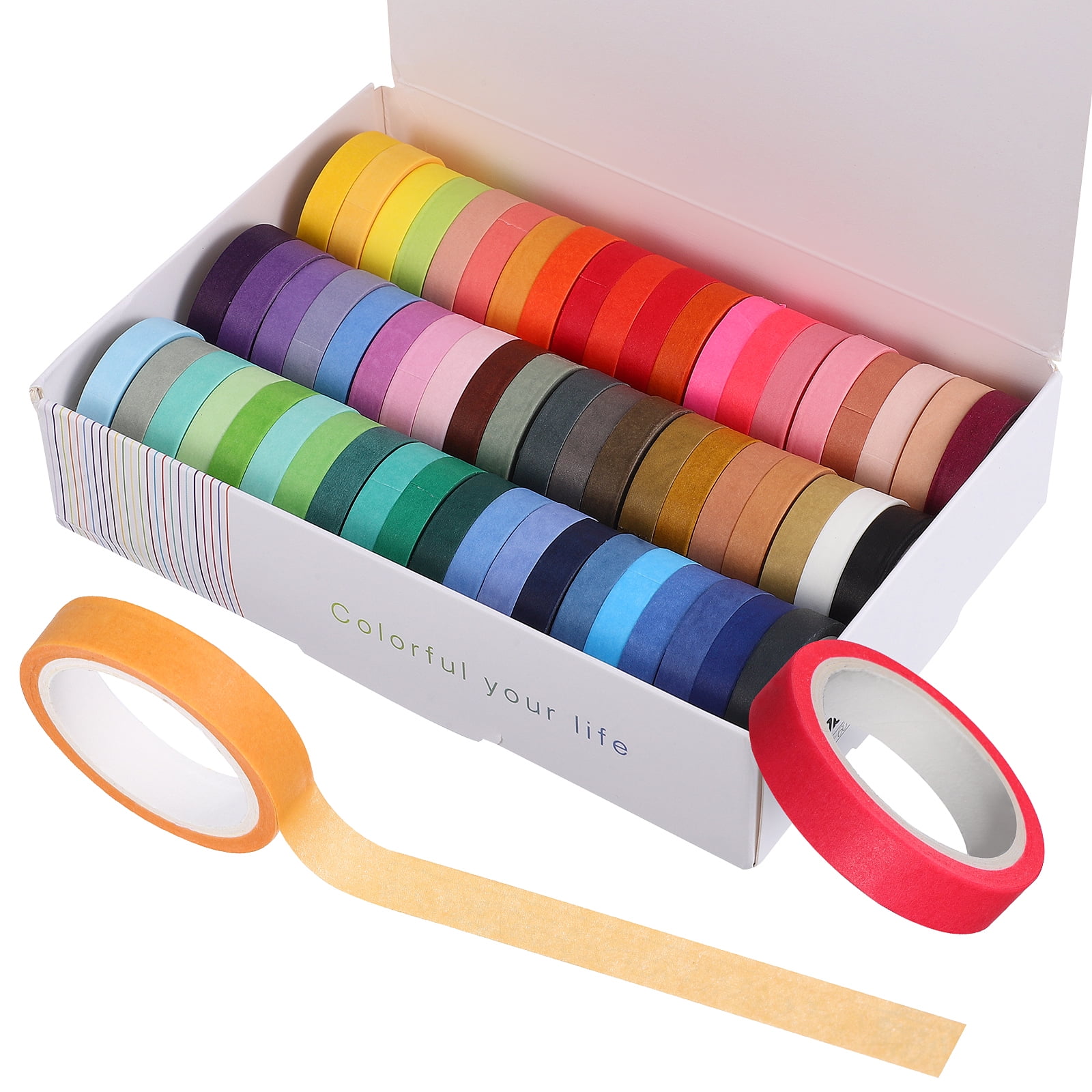 60 Rolls Washi Tape Decorative Tape Rainbow Colored Tape Paper Tape for ...