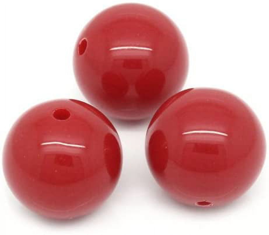 60 Round Red Acrylic Beads 20mm Diameter with 2.8mm Hole - Walmart.com