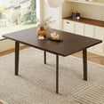 60" Rustic Farmhouse Dining Table - Solid Wood Frame, Minimalist Modern ...