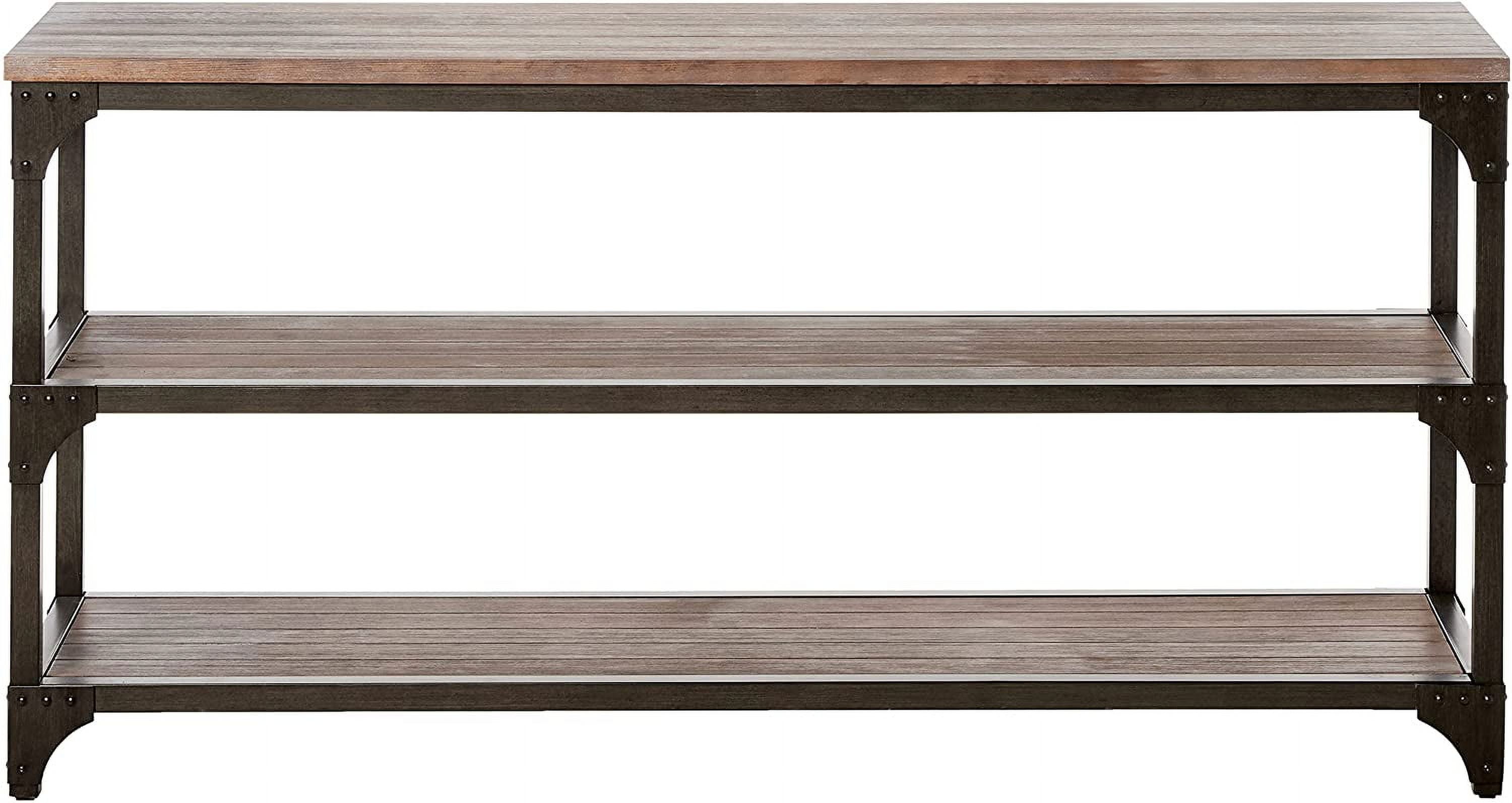 60" Rustic Weathered Oak Console Storage Table - Walmart.com