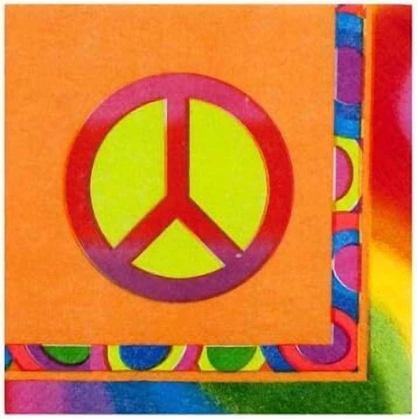 60'S Decades Peace Sign Hippie Groovy Retro Theme Party Paper Beverage ...