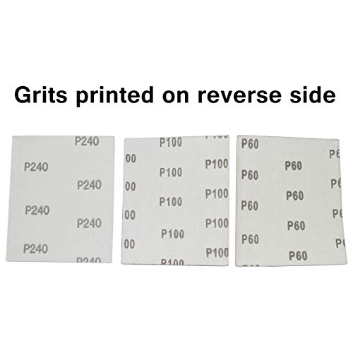 60 Sandpaper 1/4 Sheets for Palm Sanders - Includes 20 of 60 Grit, 20 ...