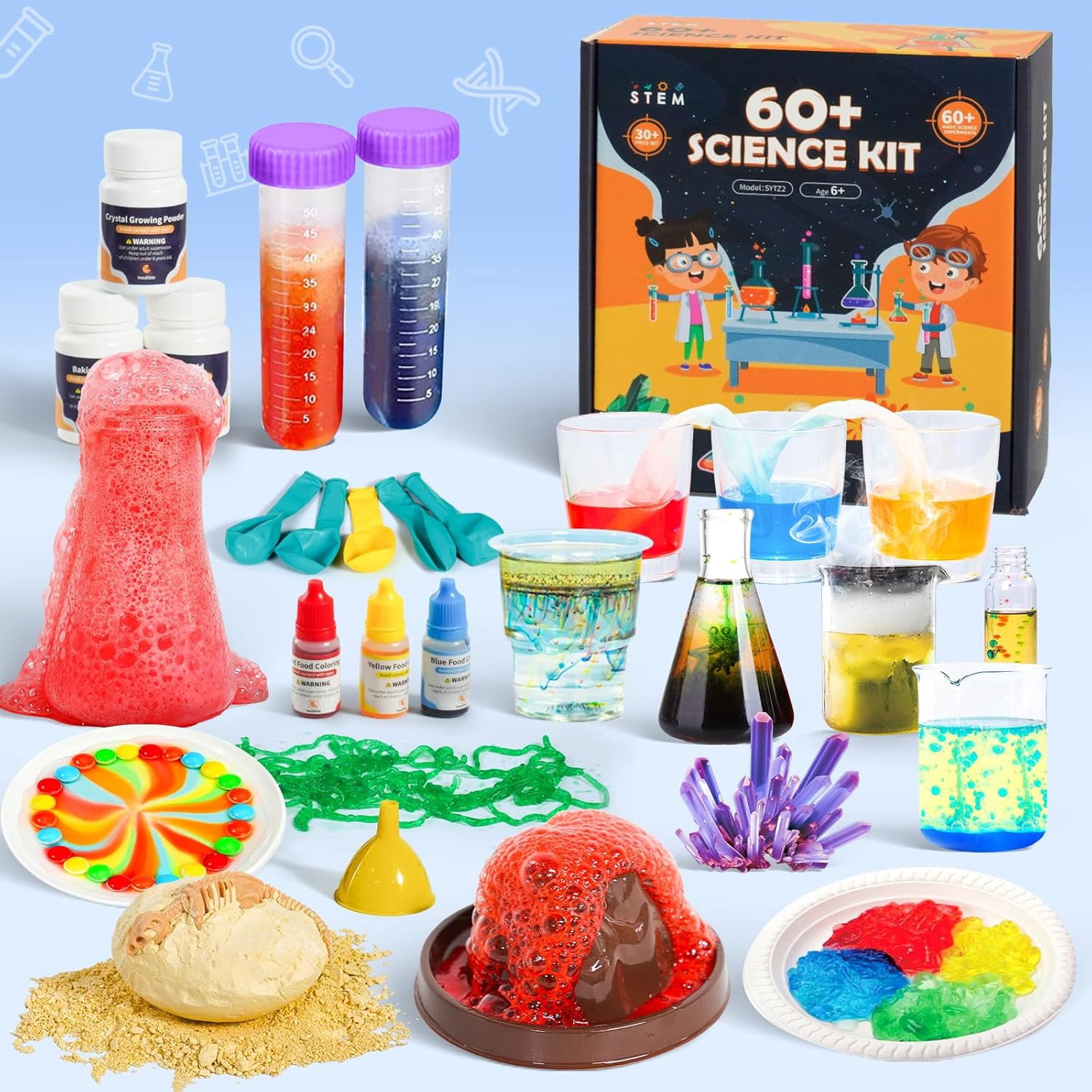 60+ Science Experiment Kit for Kids Ages 5-6-7-8, STEM Educational ...
