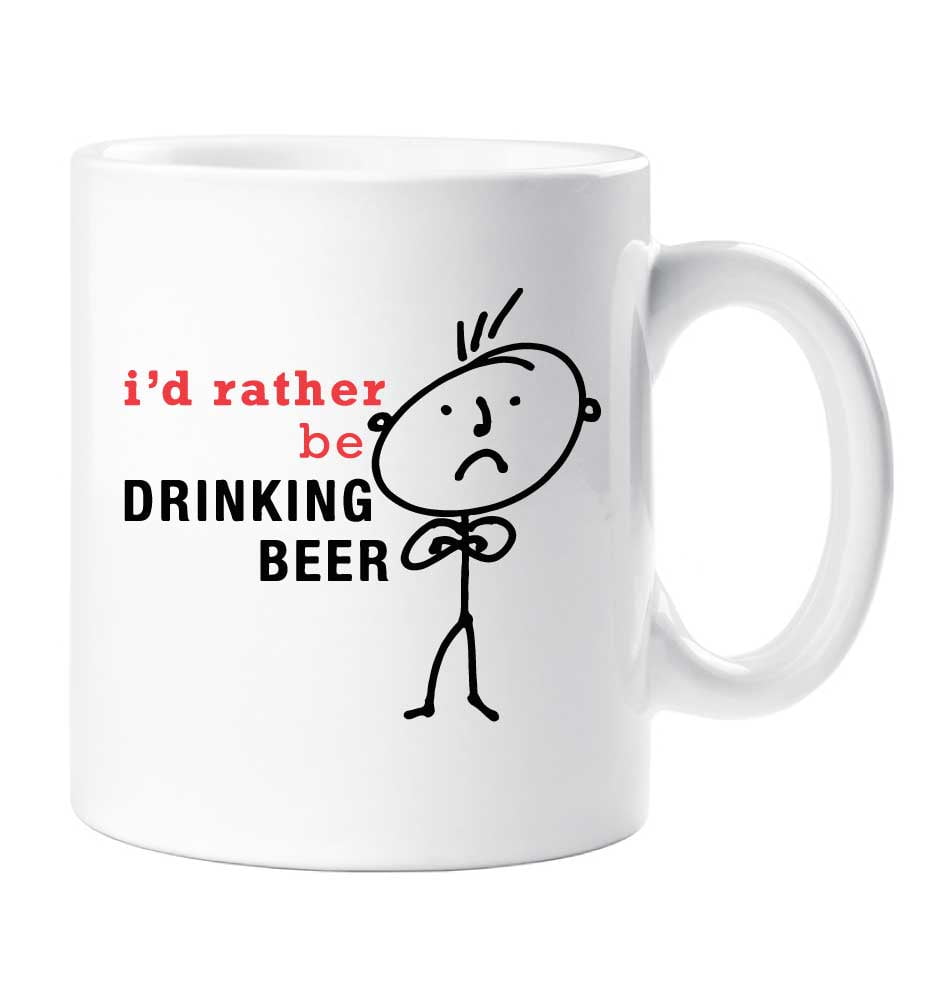 60 Second Makeover Men's I'd Rather Be Drinking Beer Mug Cup Gift Dad ...