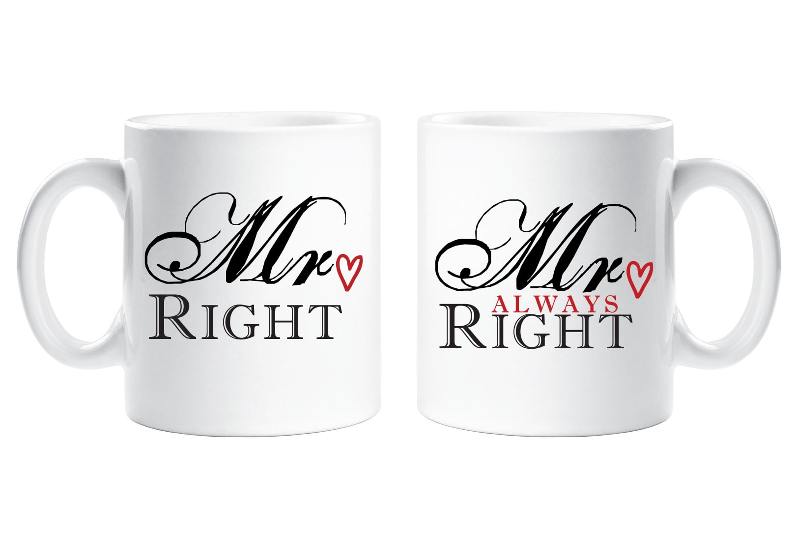 60 Second Makeover Mr Right Mr Always Right Mug Set Couples Novelty ...