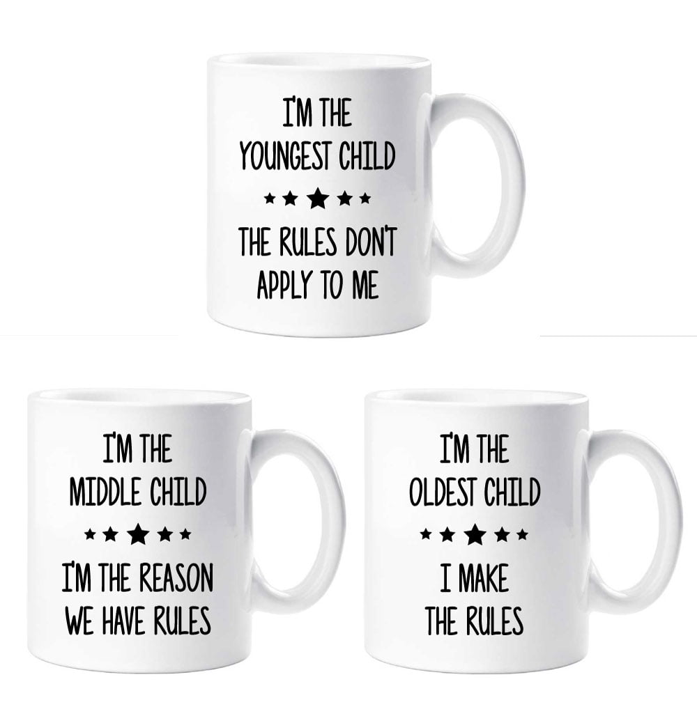 60 Second Makeover Rules Mug Set I'm The Youngest I'm In The Middle I'm ...