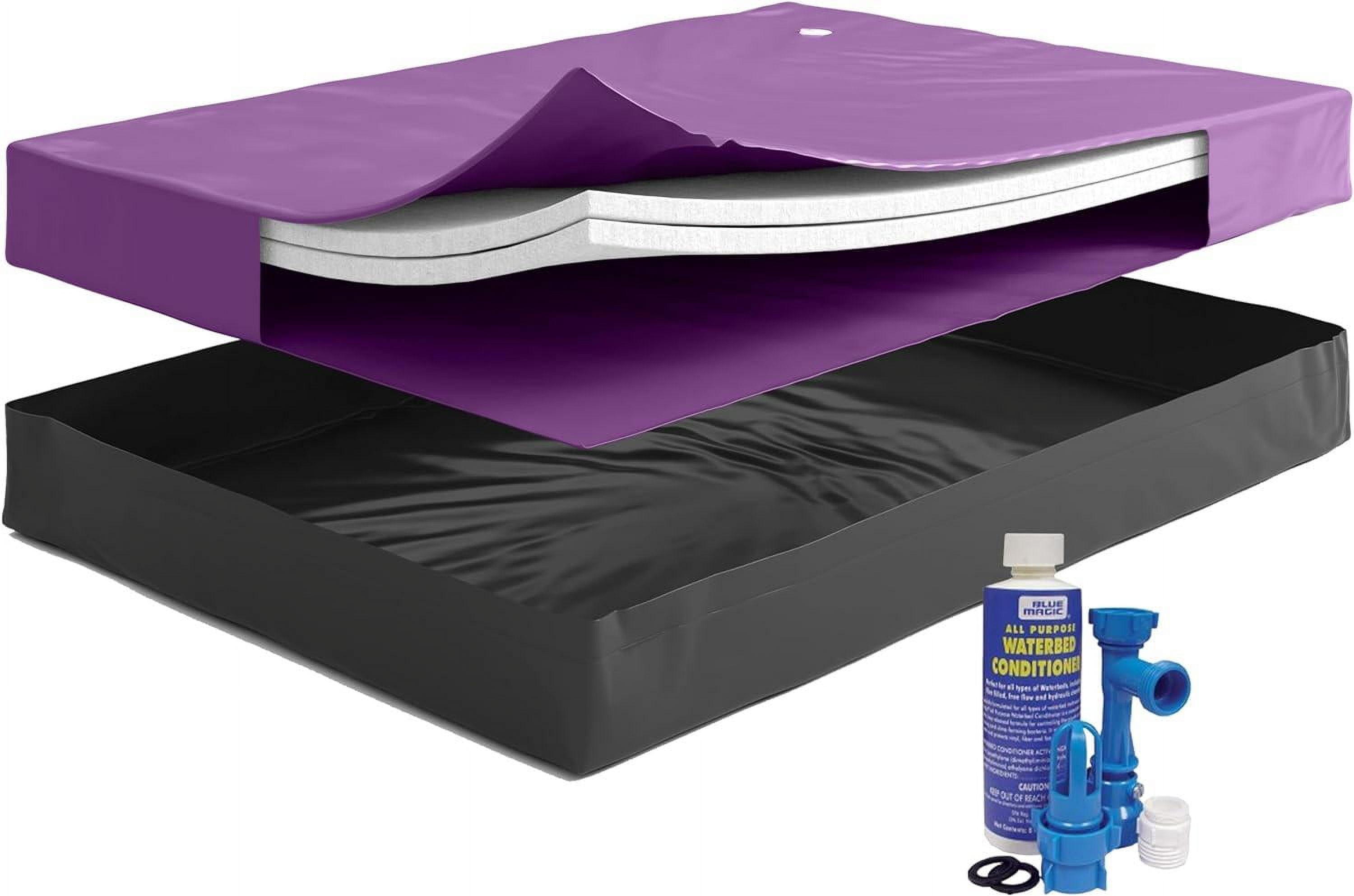 60% Semi-Waveless Hardside Waterbed Mattress Bundle with Two Fiber ...