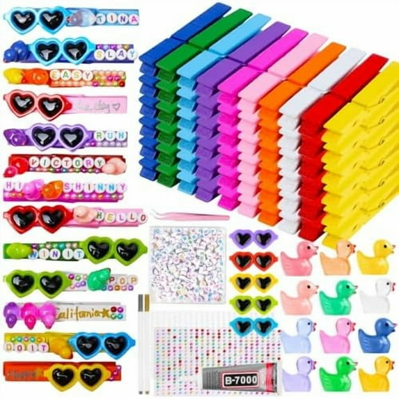 60 Set Cheer Pins Spirit Clips for Backpacks Colored Wooden Clothes ...