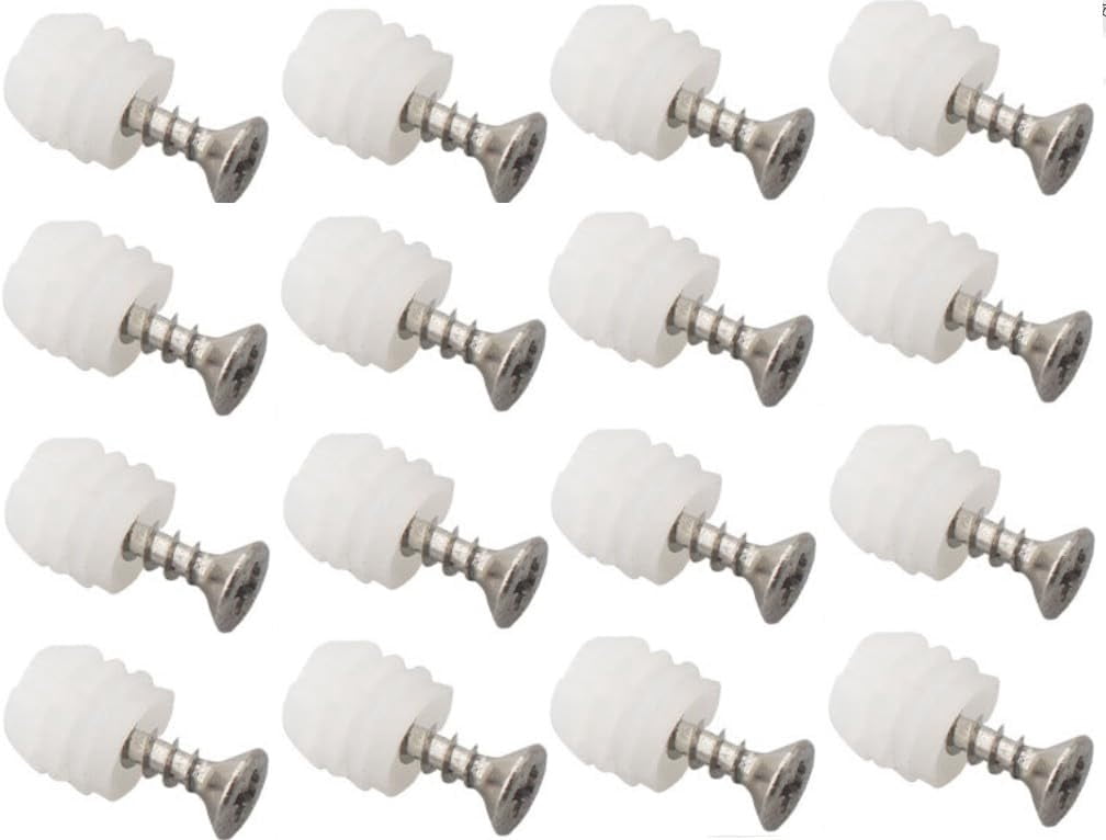 60 Set White Plastic 4 * 10 Expansion Pipe Screws Cabinet Door ...