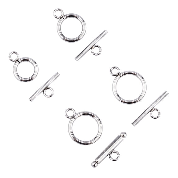60 Sets 4 Sizes Necklace Toggle Clasp Stainless Steel Jewelry Clasps ...