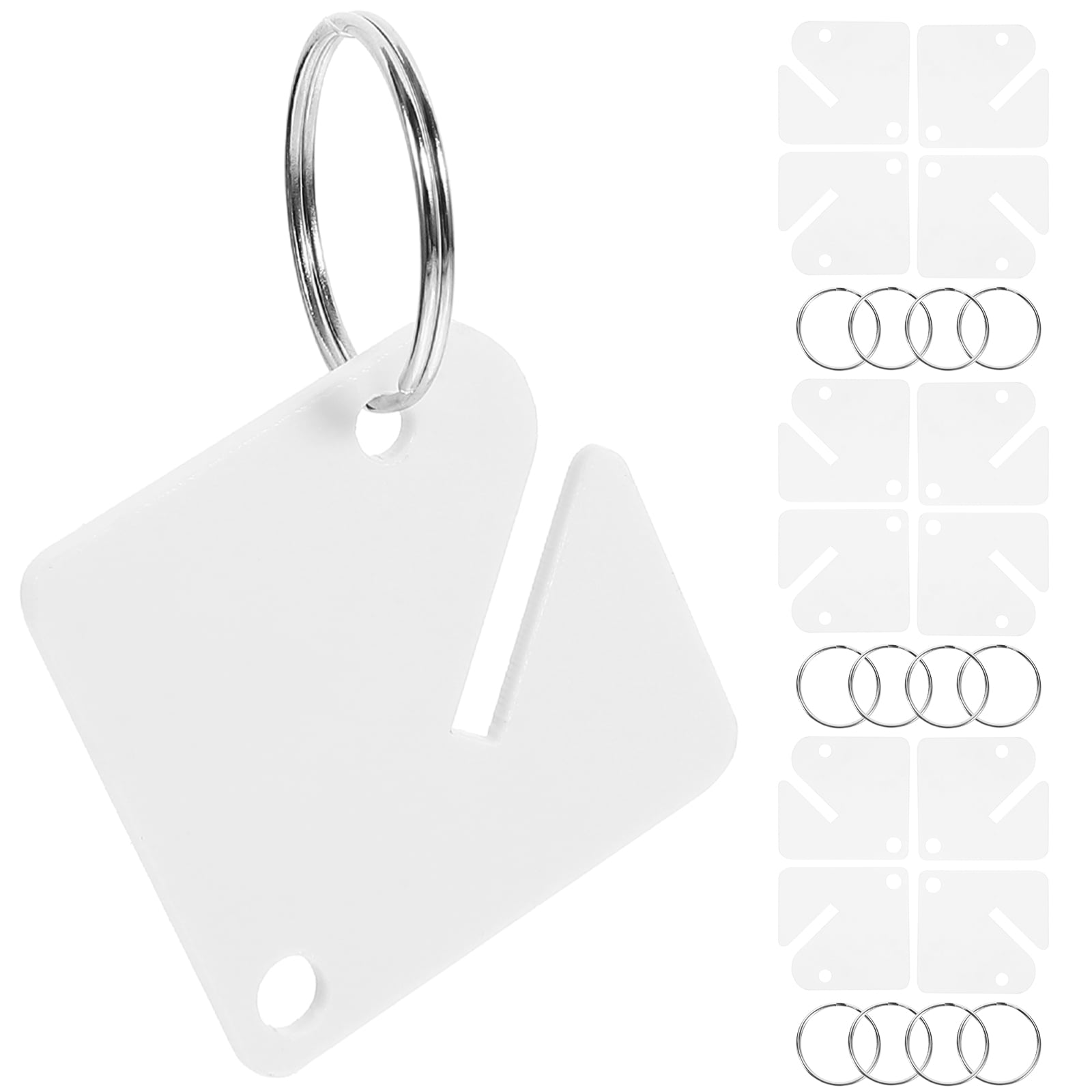 60 Sets Acrylic Keychain Tags Identifiers Blank Identify Labels ...