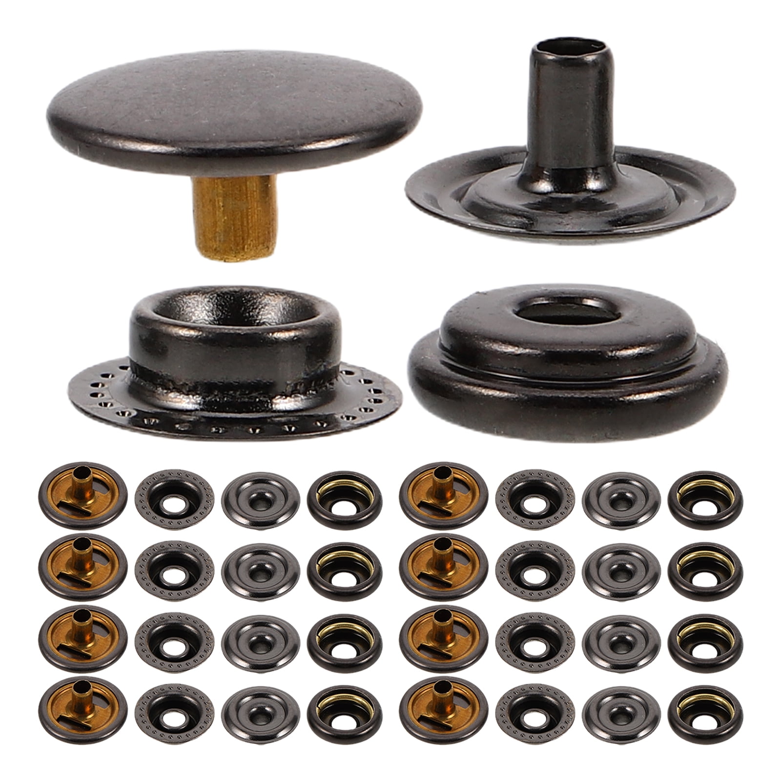 60 Sets Snap Buttons for Clothes Fabric Snaps and Fasteners Kit Black ...