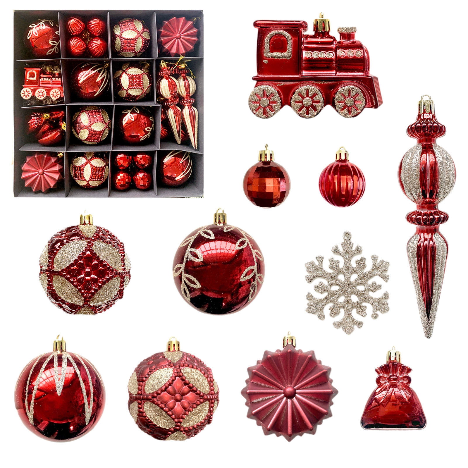 60 Sets Electroplated Plastic Christmas Pendants | Metal Buckles ...