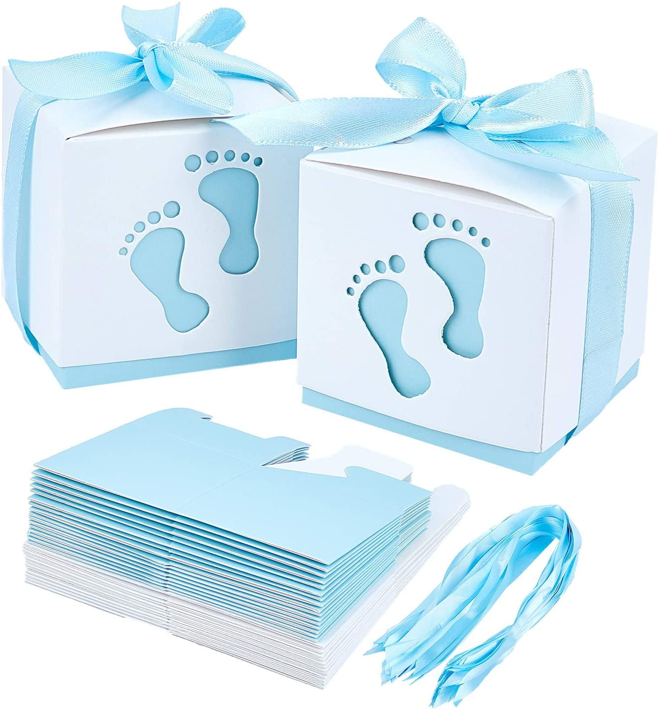 60 Sets Gift Box 2.4 inch Favor Boxes Footprints Gift Boxes Newborn Box ...