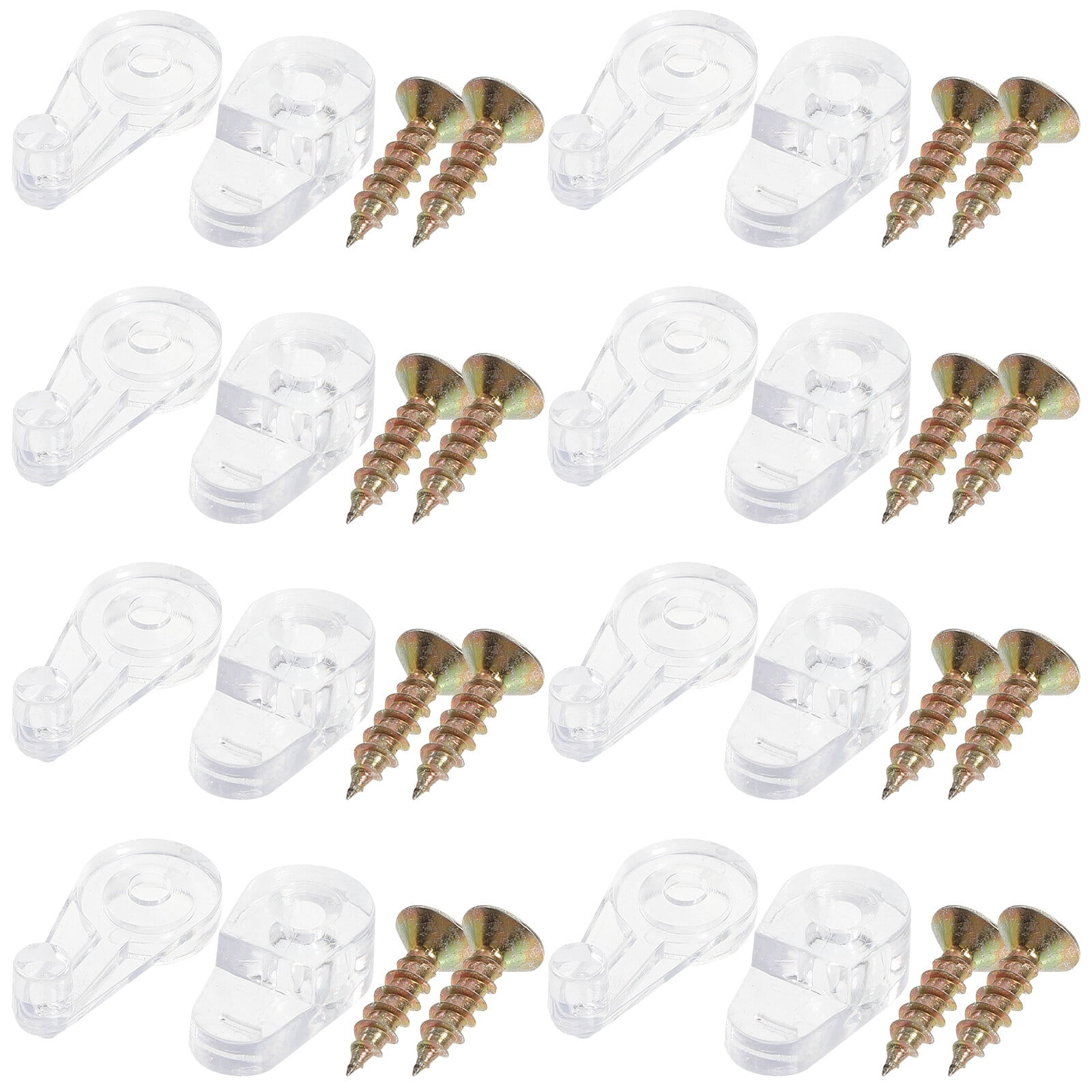 60 Sets Glass Clips Plastic Glass Retainer Clips Cabinet Glass Clips ...