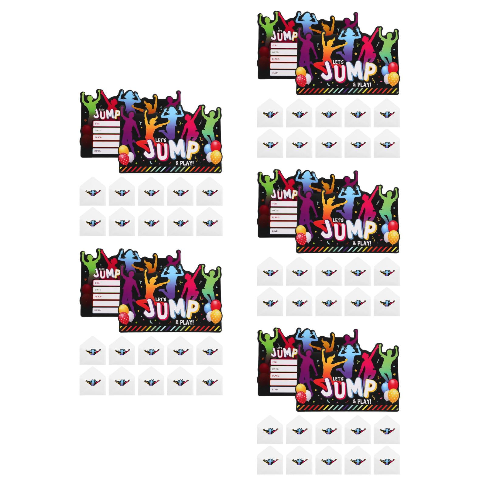 60 Sets Jumping Theme Birthday Party Invitations With Envelopes ...