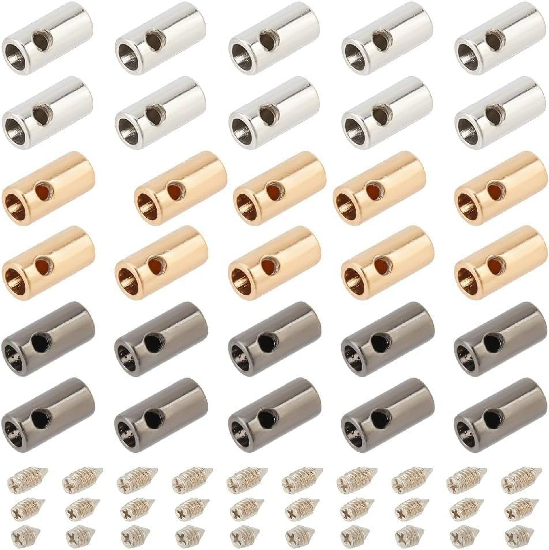 60 Sets Metal Shoelace Tips 3 Colors Alloy Shoelace Screw Shoelace ...