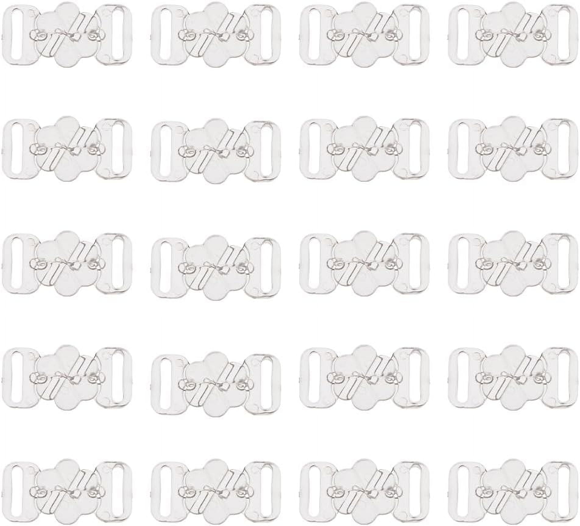 60 Sets Plastic Bikini Bra Clips Hooks Flower Shaped Bra Slide Buckles ...