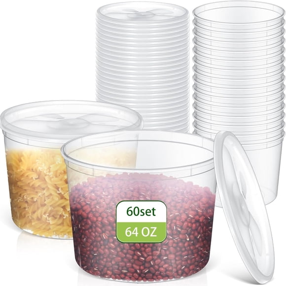 64 Oz Plastic Containers Lids