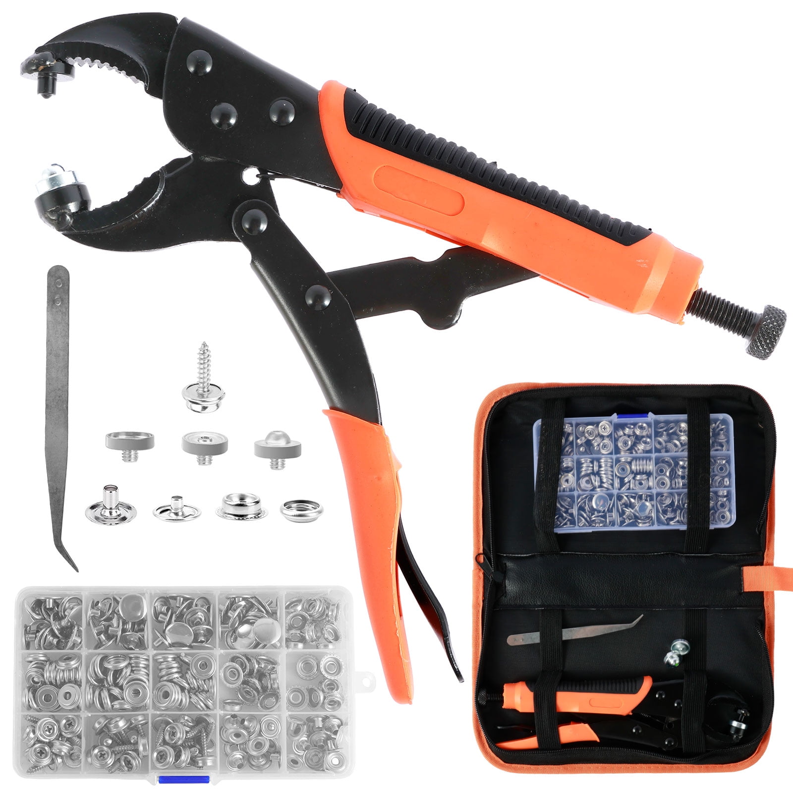 60 Sets Snap Fastener Tool Kit Heavy Duty Snap Button Tool Kit with ...