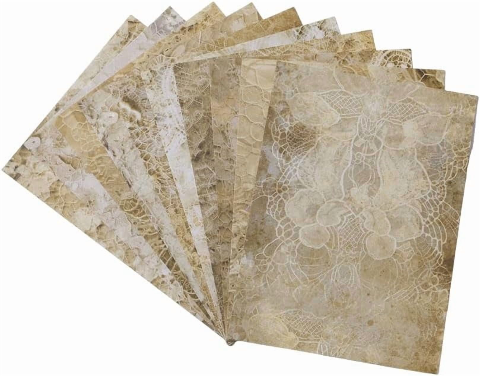 60 Sheets 10 Styles Vintage Lace Flower Scrapbook Paper Pads Decorative ...