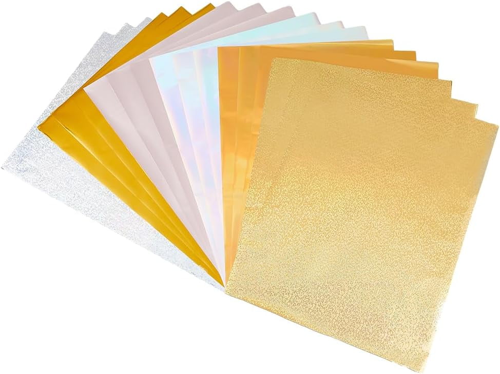 60 Sheets 6 Styles Reactive Foil Transfer Foil Paper Hot Foil Paper PET ...