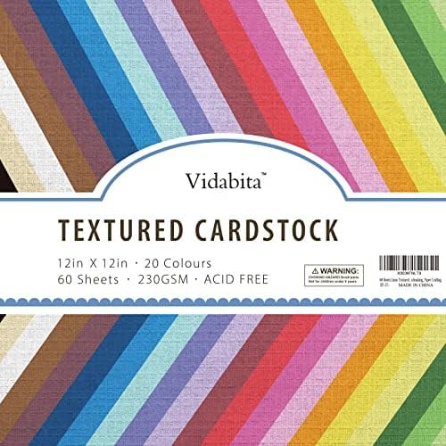 60 Sheets Colored Linen Textured Cardstock Paper 12x12 Inch, 85 lb, 20 ...
