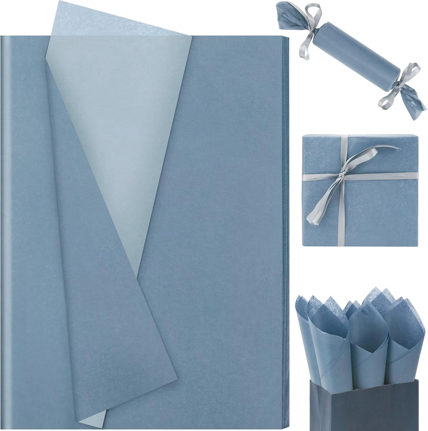 60 Sheets Dusty Blue DHF10 Tissue Paper, 20x14 Inch Dusty Blue Gift ...