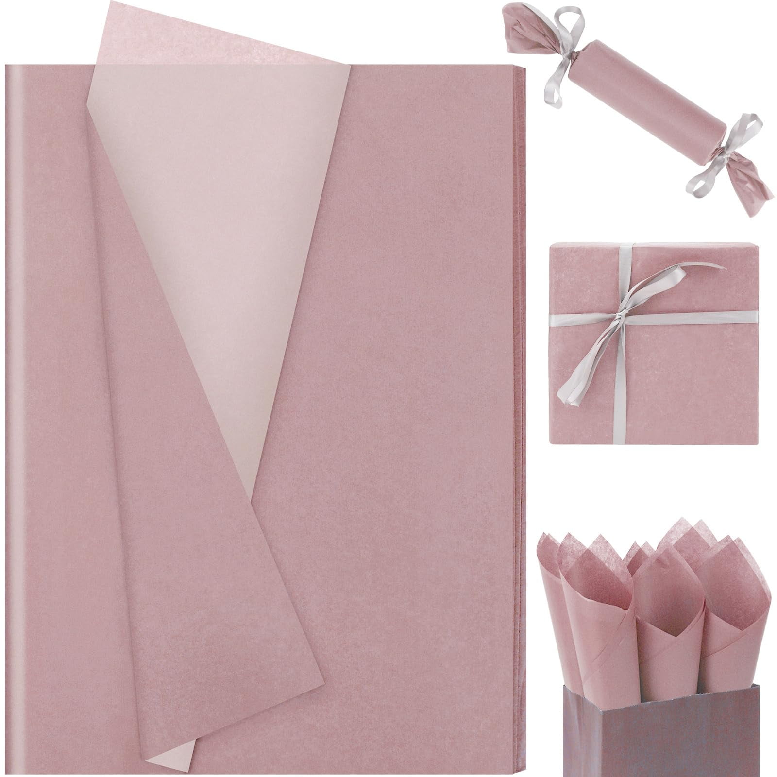 60 Sheets Dusty Pink OIF8 Tissue Paper, 20x14 Inch Dusty Pink Gift ...