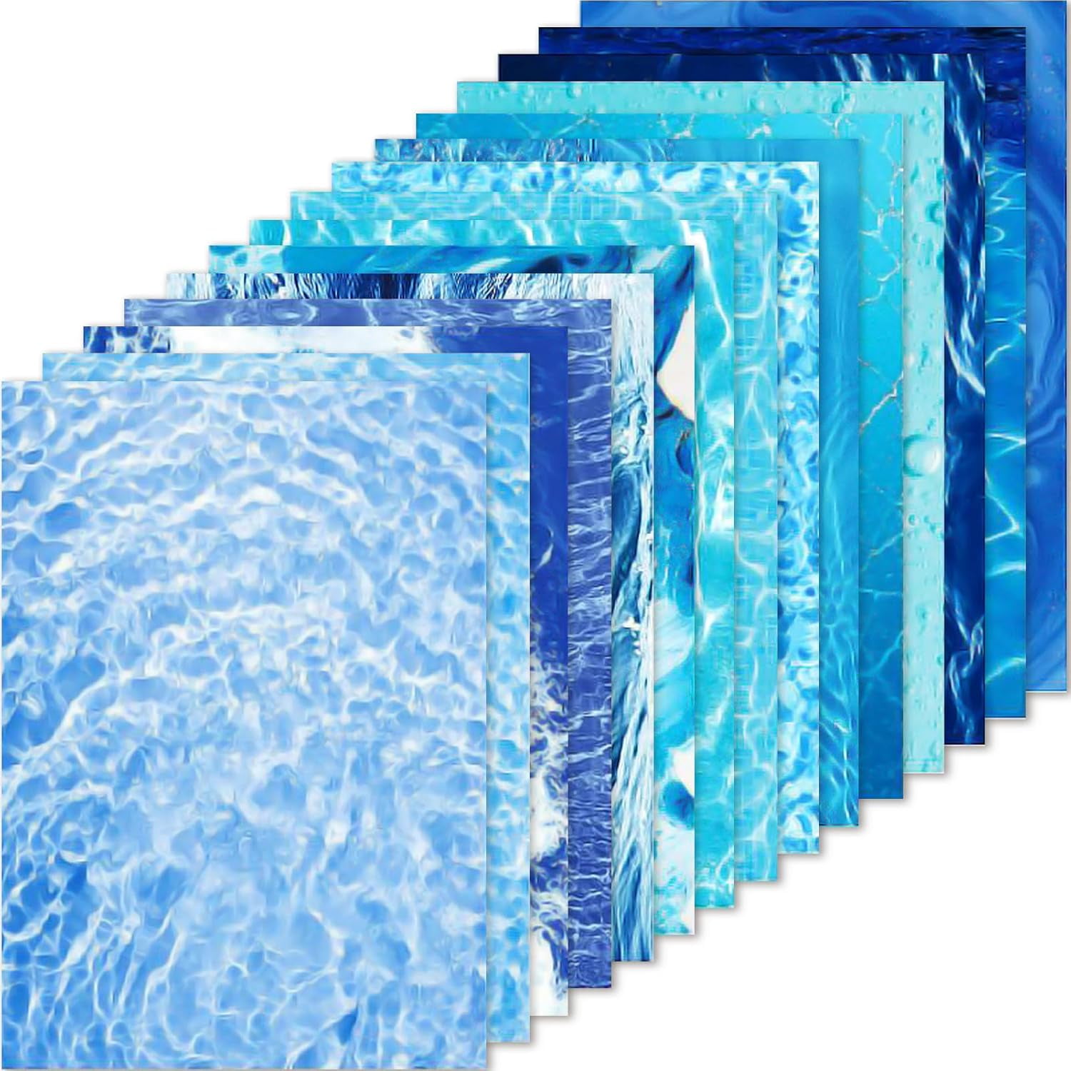 60 Sheets Ocean Waves Scrapbook Paper, A5 Size Assorted Ocean Wavy ...