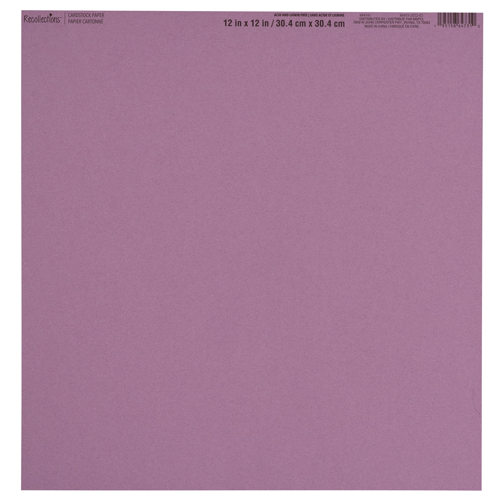 60 Sheets Thistle 12" x 12" Smooth Solid Cardstock Paper by ...
