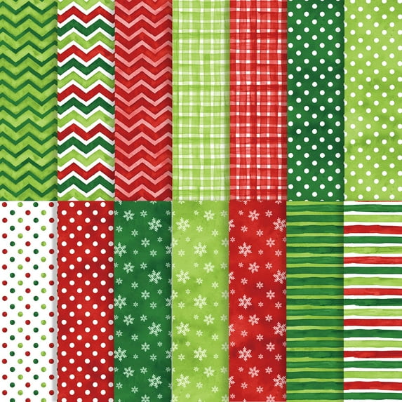 60 Sheets Watercolor Christmas Scrapbook MDA05 Paper, 15 Styles Red ...
