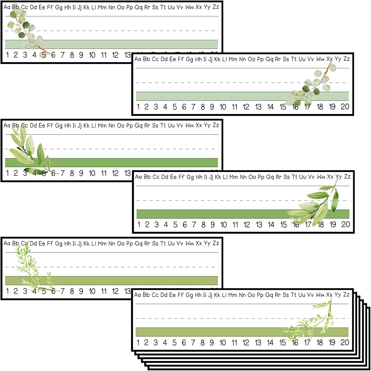 60 Sheets of Decorative Desk Decors Simple Desk Nameplates Classroom ...