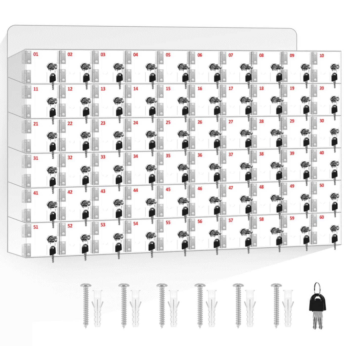 60 Slot Phone Storage Cabinet, 41x7.2x25 Inches, Rustproof, Individual ...