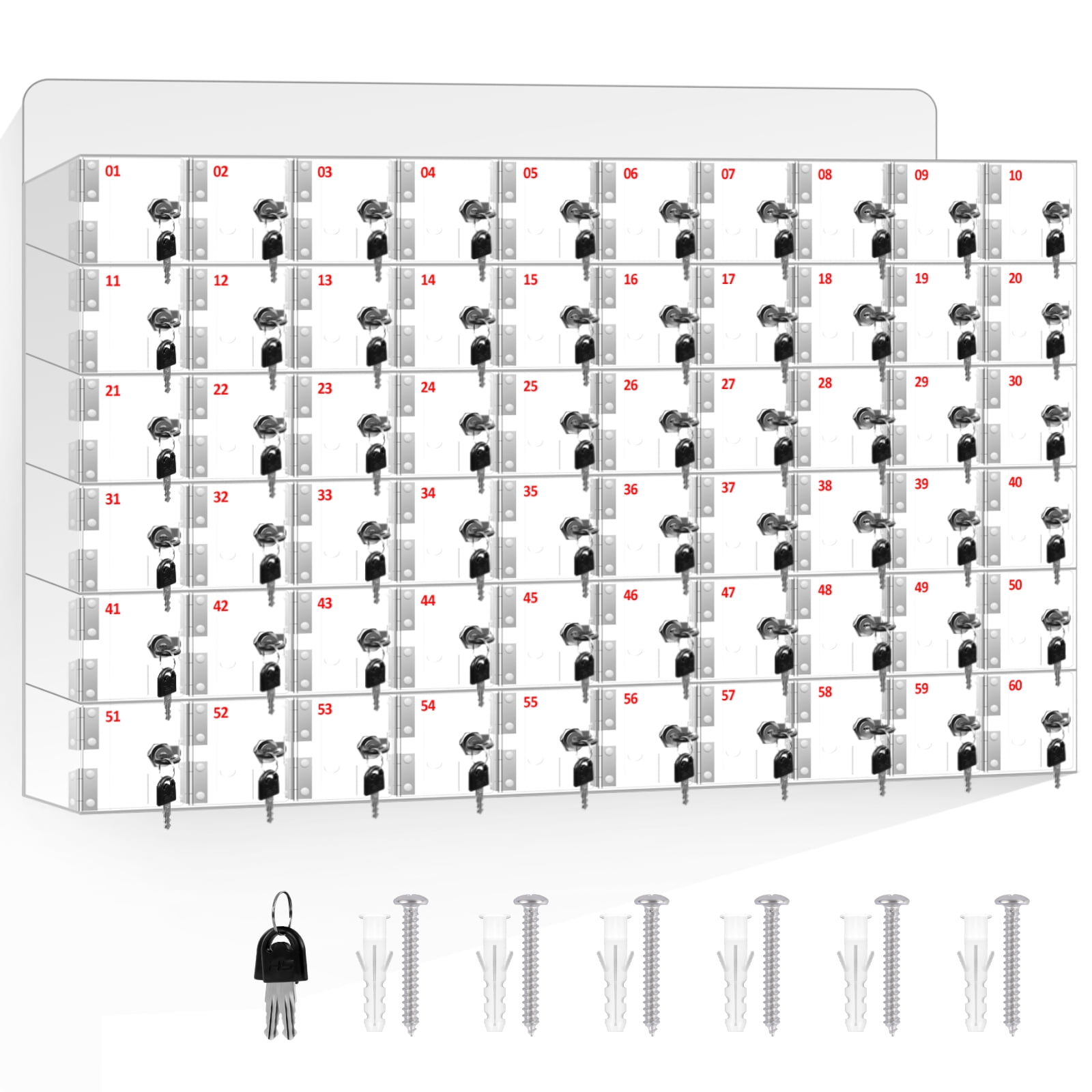 60 Slots Cell Phone Locker Box for Classroom Clear Acrylic Cell Phone ...