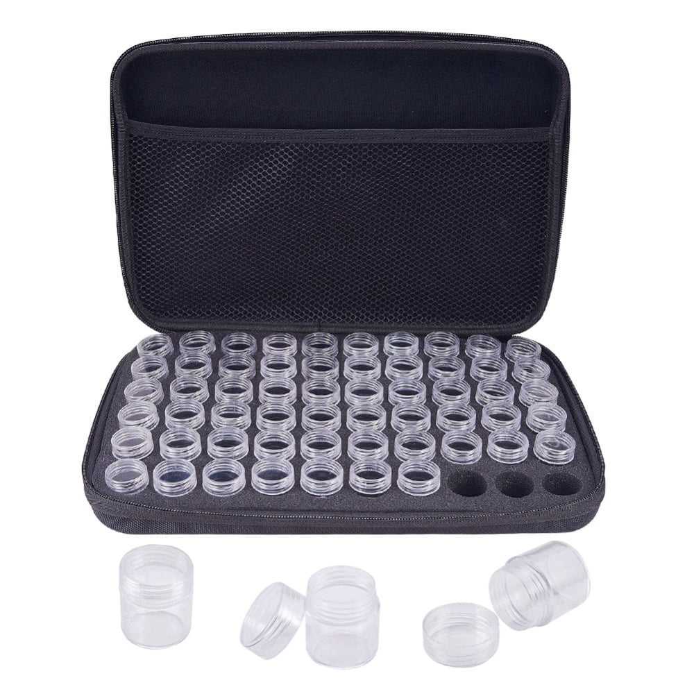 60 Slots Embroidery Box Plastic Beads Display Storage Box Zipper Design ...